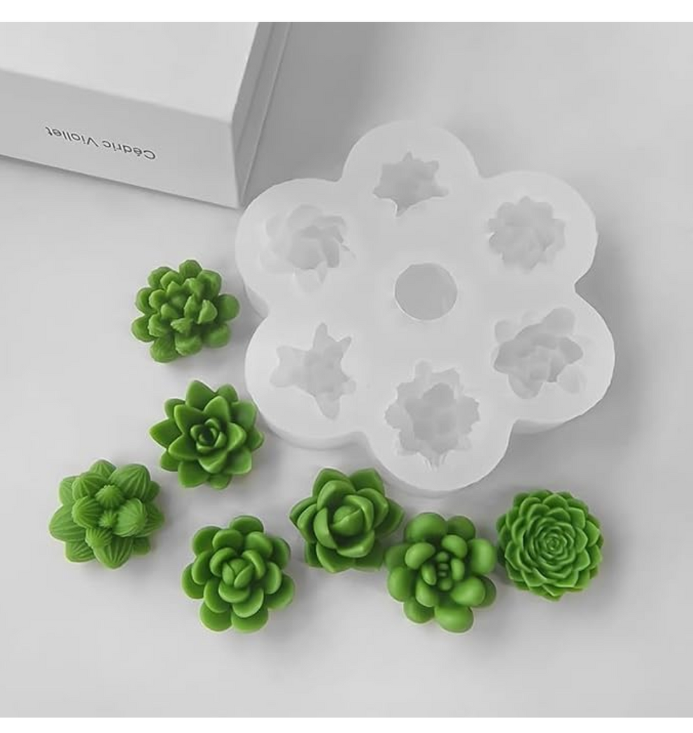 Silicone Flower Candle Mould, Decorative Candle Making Supplies 7 Cavi ...